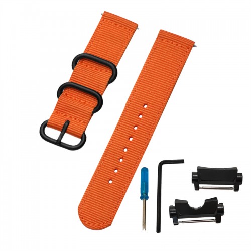24mm 2-piece Nylon watch band strap Metal Adapters for GGB100 Casio ...